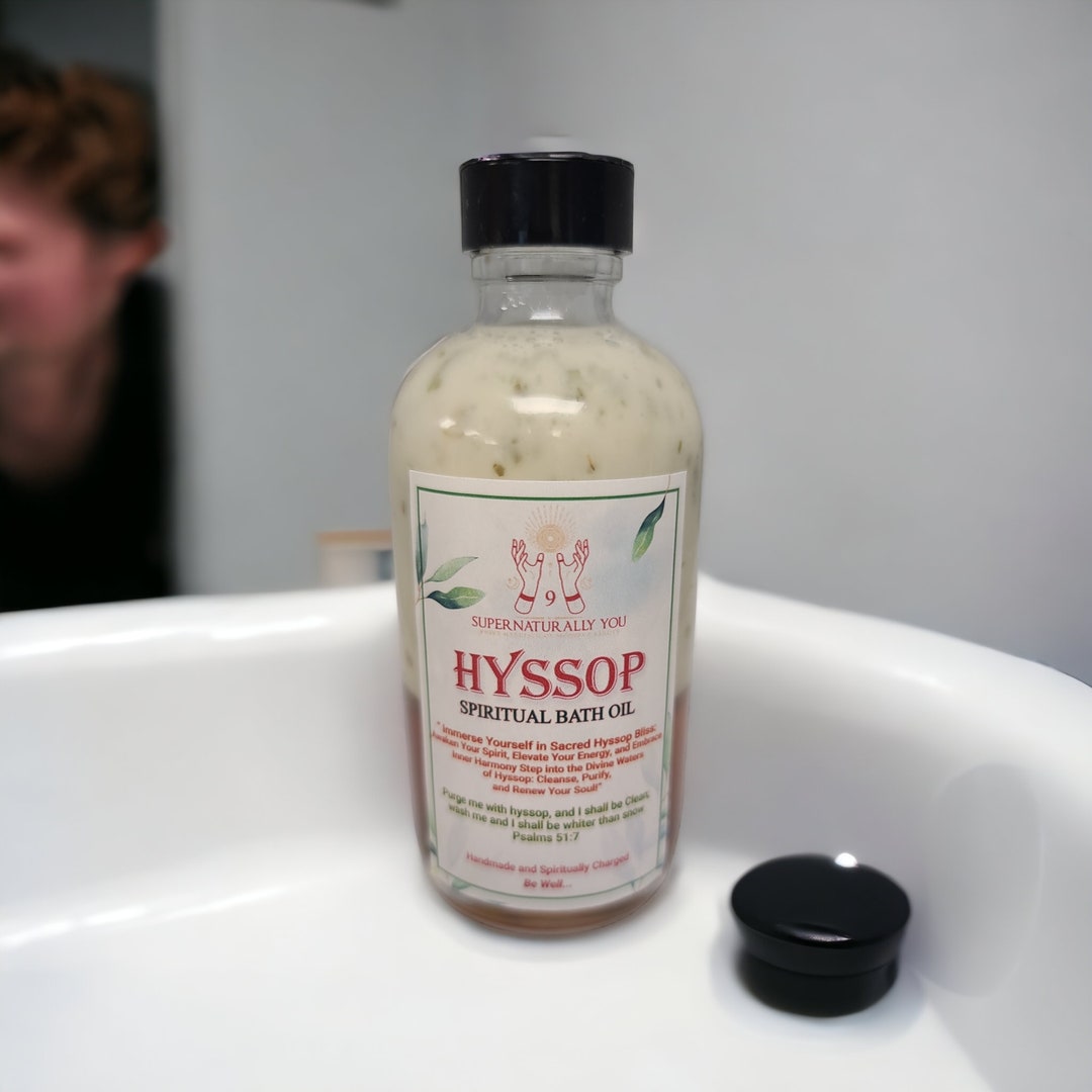 Hyssop Herbal Infused Spiritual Bath Oil, Natural Bath Oil, Nourishing ...