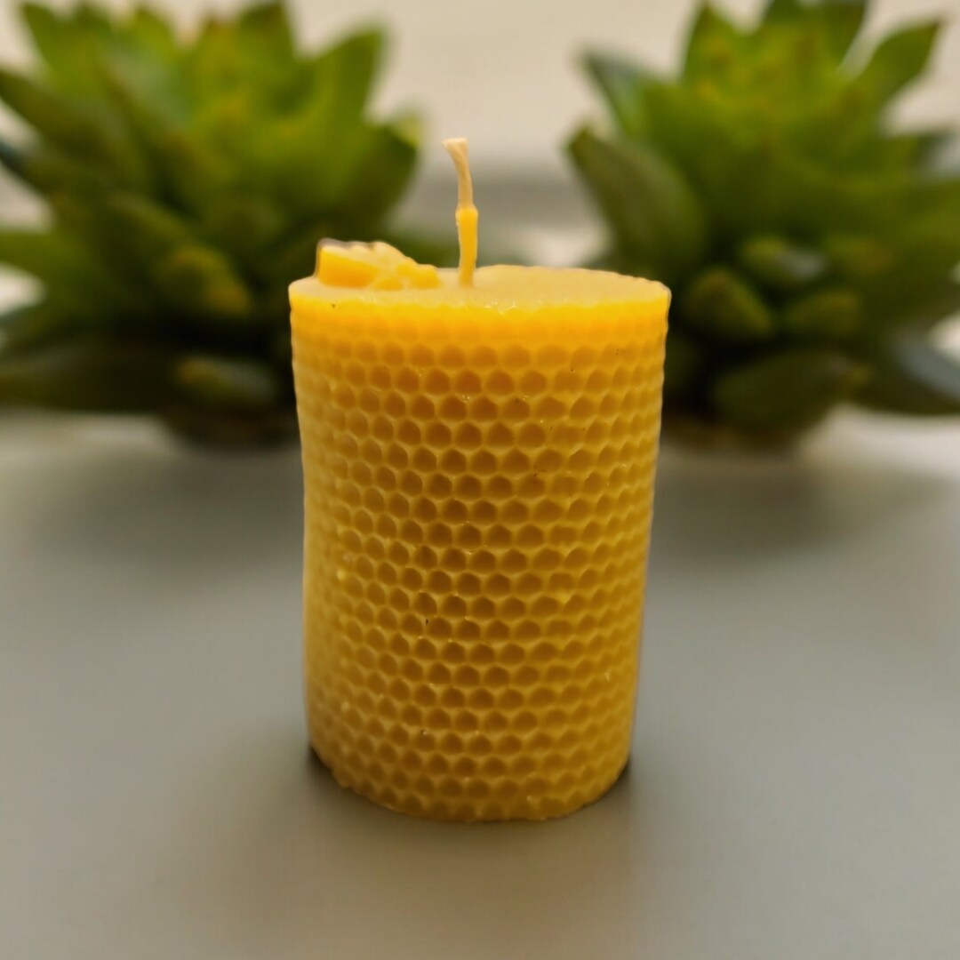 Round Honeycomb Bees Wax Candle, Honey Scented Candle, Ritual Candle ...