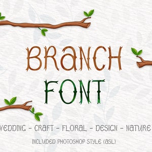 Tree Branch Font | Wood Font | Driftwood Font | Pinewood Font | Alpha Wood Font | Best Fonts for ...