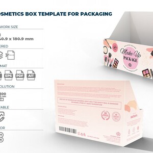 Cosmetics Box Template for Packaging | Gift Box Template for Packaging ...