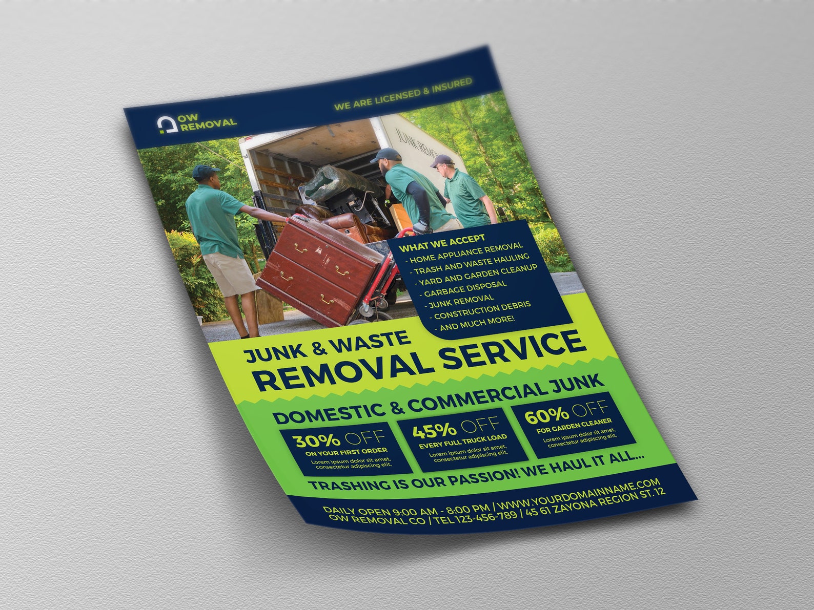Junk Removal Services Flyer Template Canva Template Flyer Editable ...