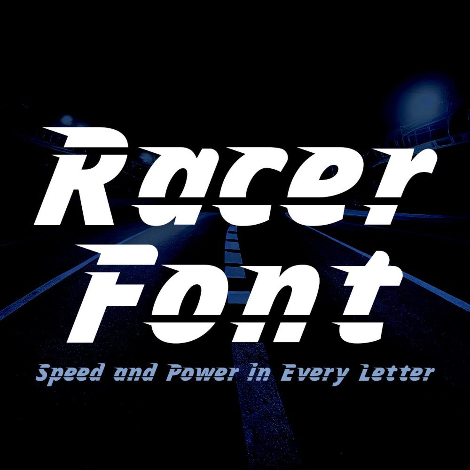 Racer Font - Racing Font - Speed Font - Car Font - Highway Font - Tire ...