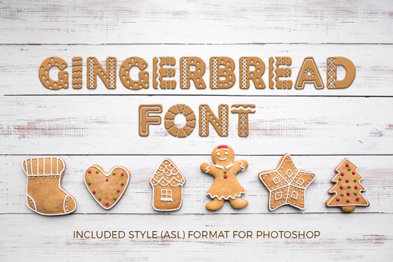 Gingerbread Font Cookie Font Fonts for Christmas Merry - Etsy