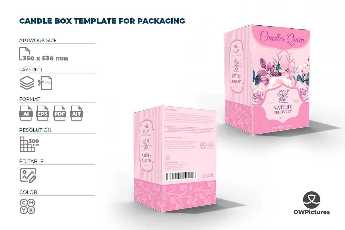 Candle Box Template for Packaging | Perfume Box Template for Packaging ...
