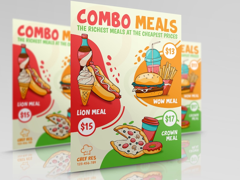 Combo Meals Flyer Template | Restaurant Flyer Template | Fast Food ...