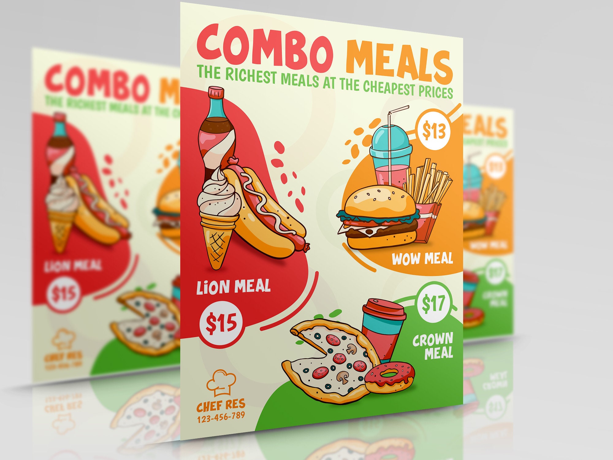 Combo Meals Flyer Template | Restaurant Flyer Template | Fast Food ...