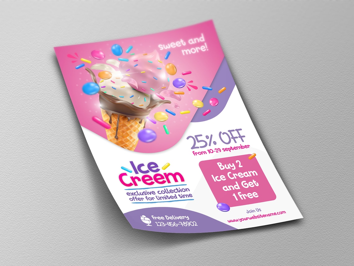 Printable Ice Cream Flyer Template | Ice Cream Flyer Template | Cake ...