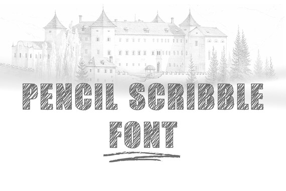 Pencil Scribble Font Handwriting Fonts Sketch Font - Etsy