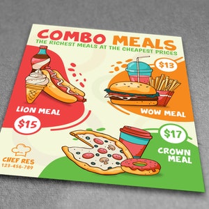 Combo Meals Flyer Template | Restaurant Flyer Template | Fast Food ...