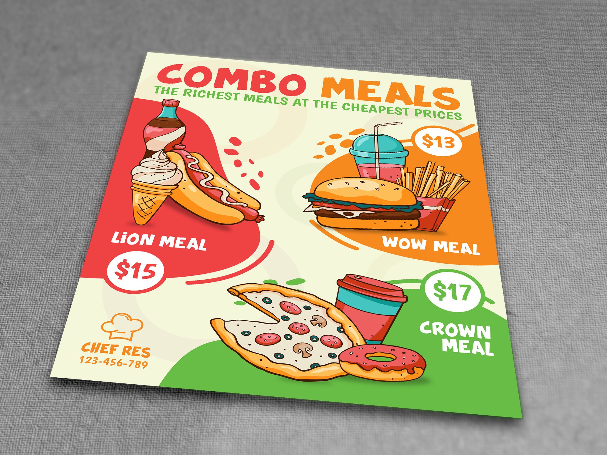 Combo Meals Flyer Template | Restaurant Flyer Template | Fast Food ...