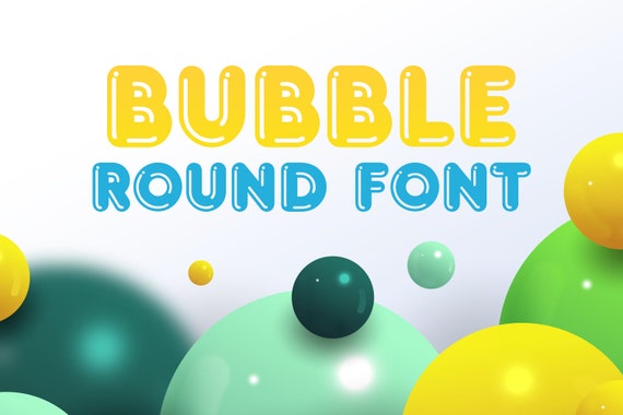 Bubble Rounded Font Best Rounded Fonts Bubble Shadow Font | Etsy