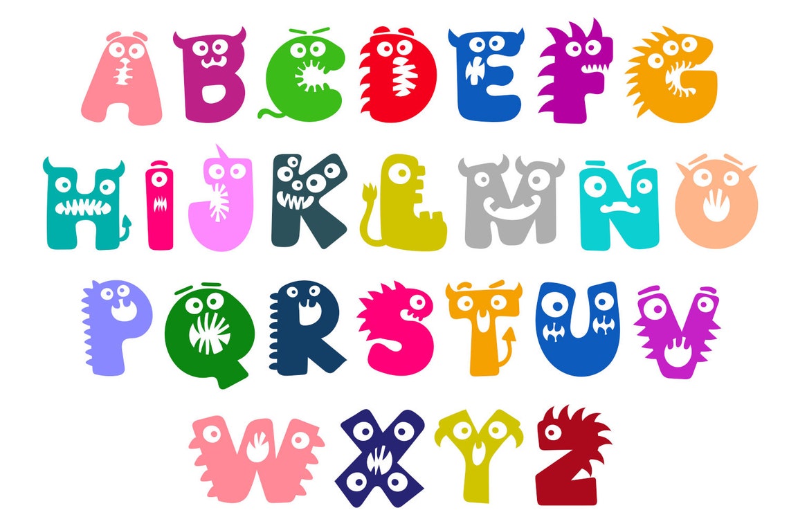 Halloween Monsters Font Monster Font Funny Font - Etsy