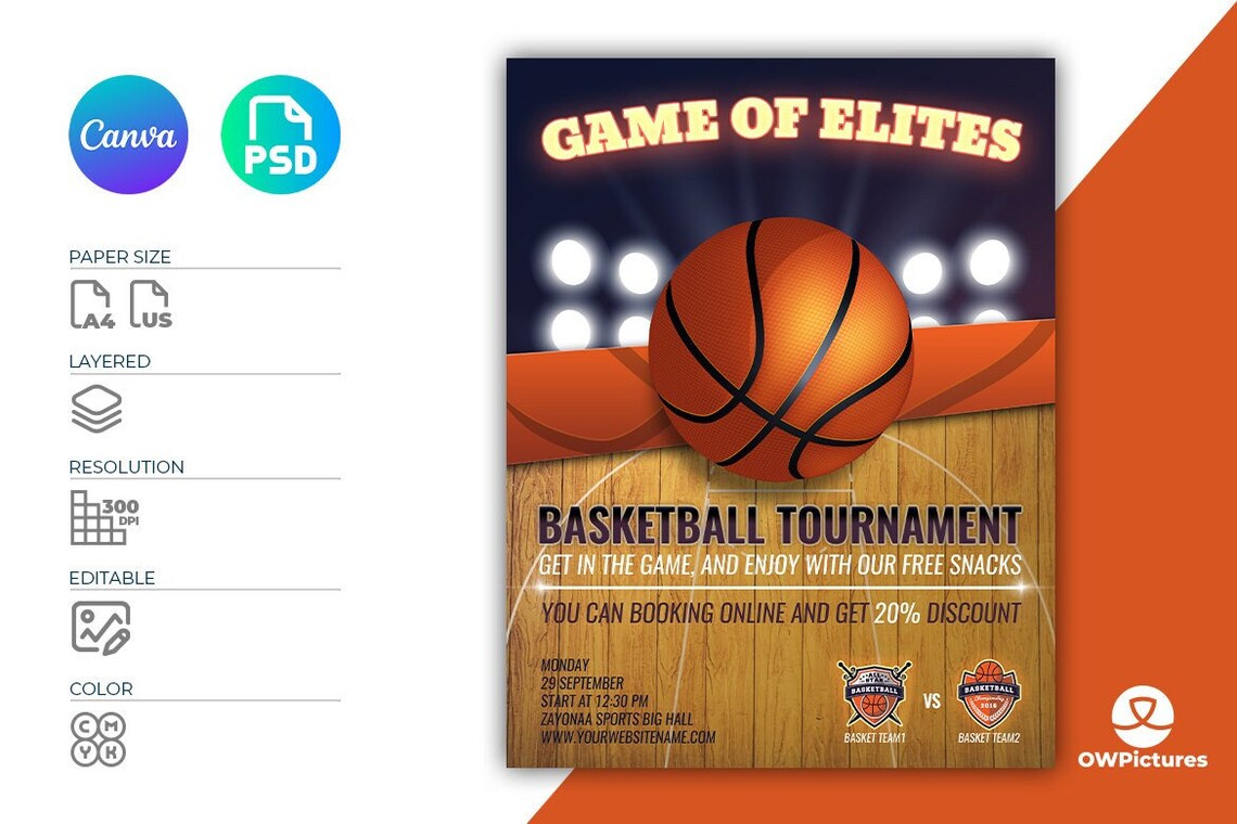 Printable Basketball Flyer Template Canva Template Flyer Editable ...