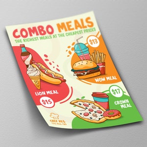 Combo Meals Flyer Template | Restaurant Flyer Template | Fast Food ...