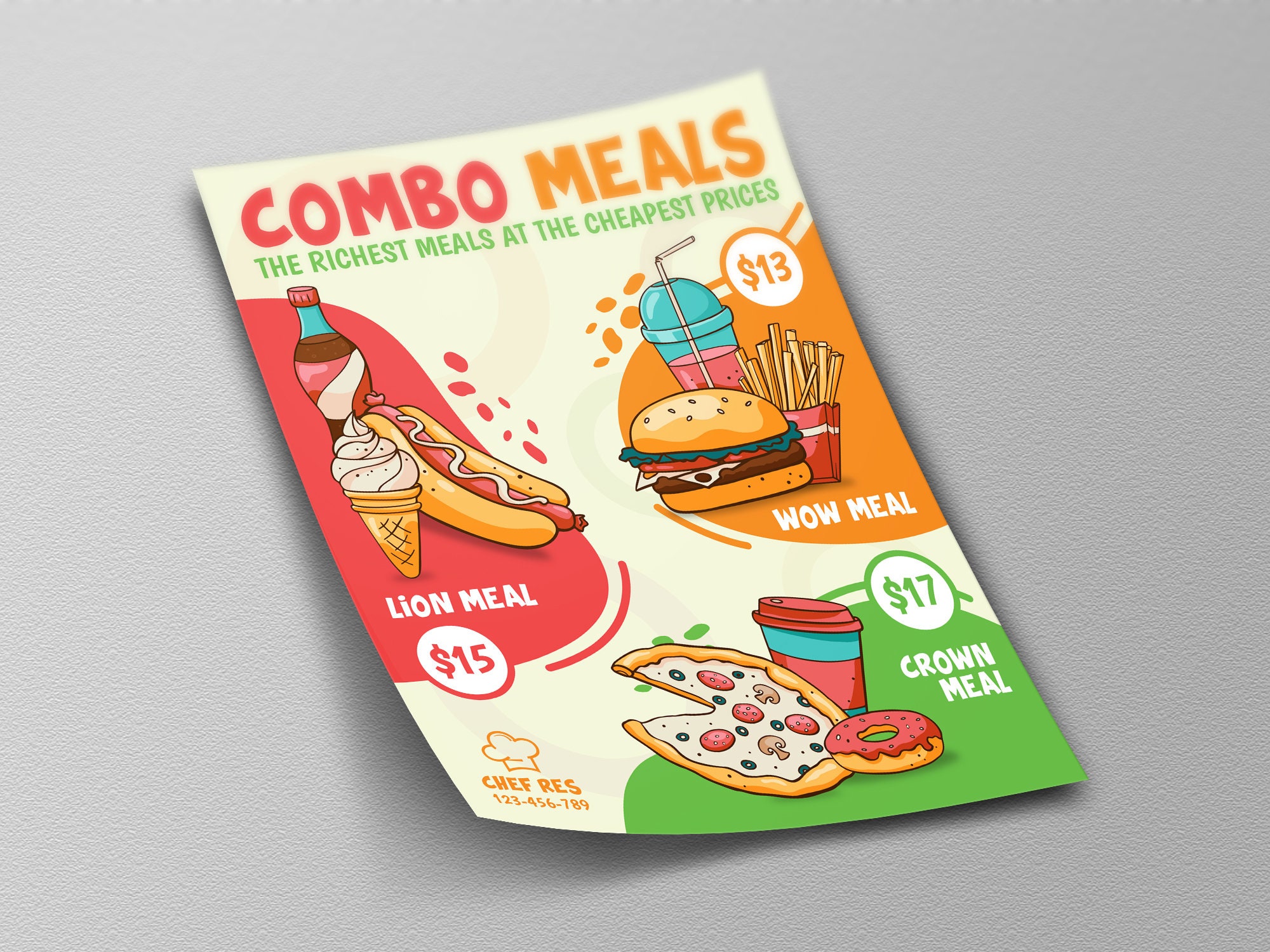 Combo Meals Flyer Template | Restaurant Flyer Template | Fast Food ...