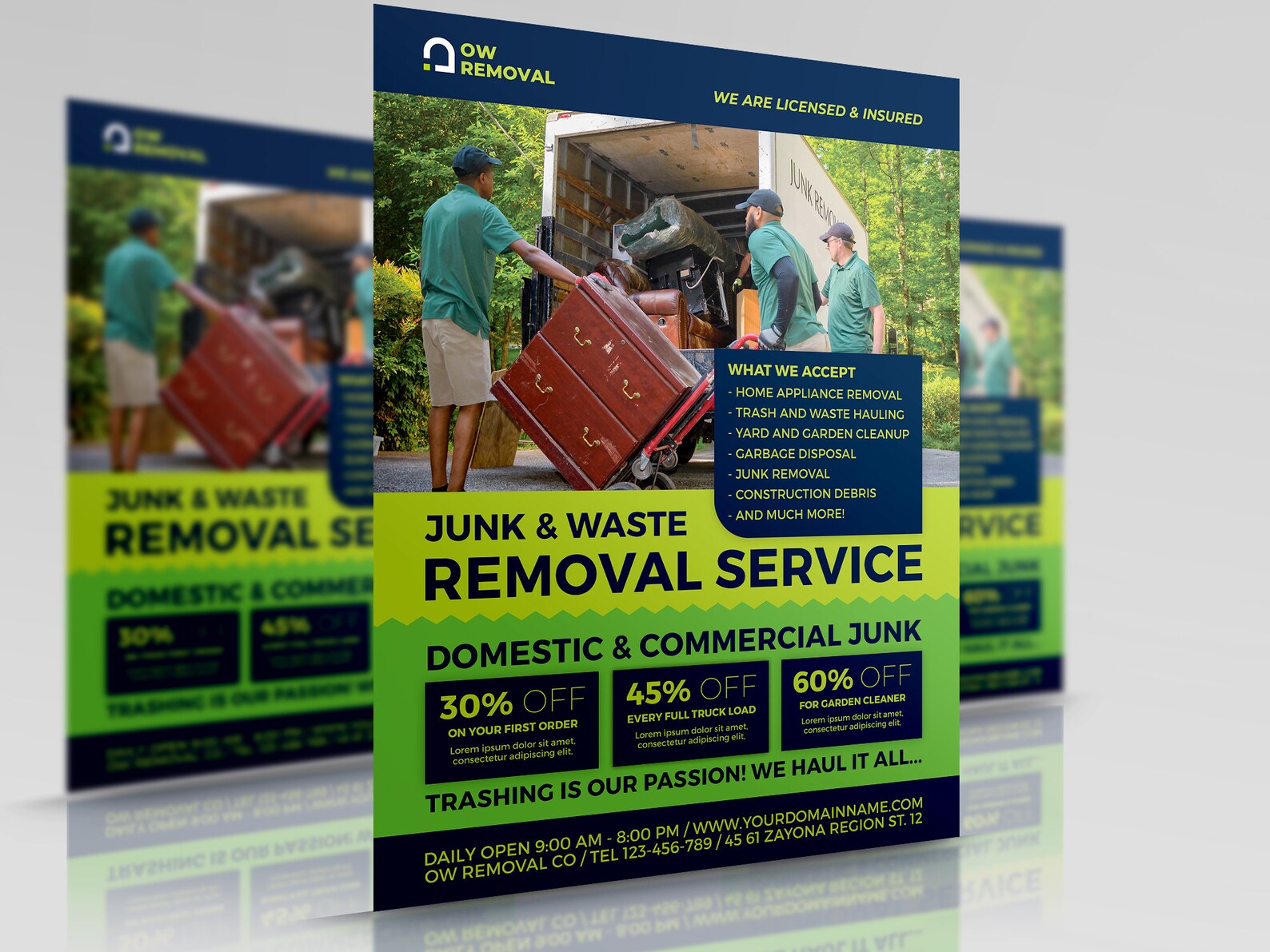 Junk Removal Services Flyer Template Canva Template Flyer Editable ...