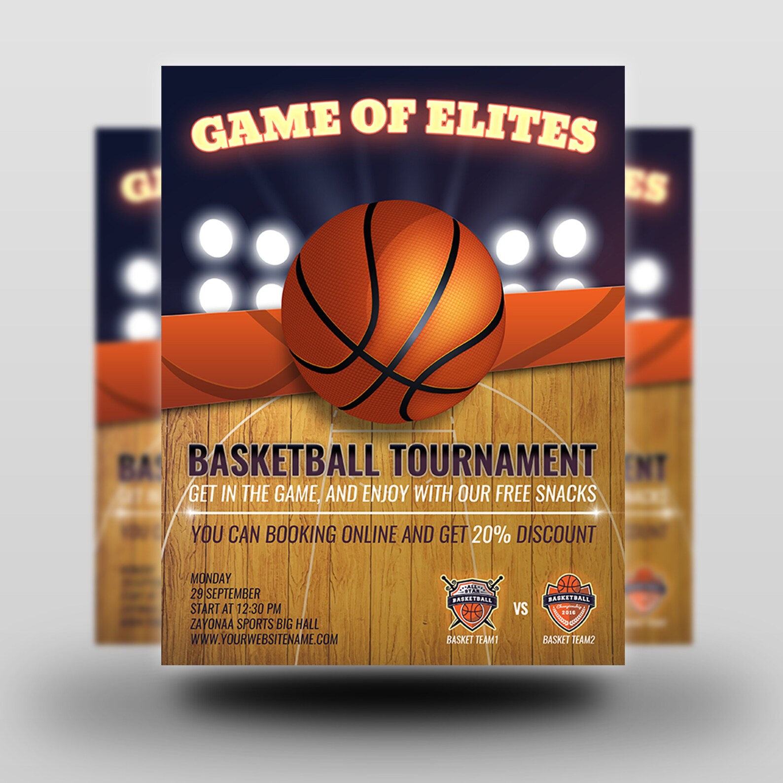 Printable Basketball Flyer Template | Canva Template | Flyer Editable ...