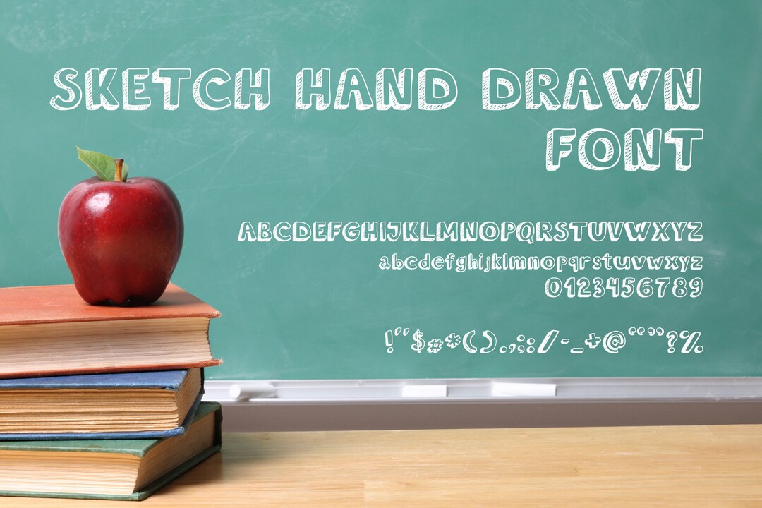Sketch Hand Drawn Font | Handwriting Fonts | Chalkboard Sketch Font ...