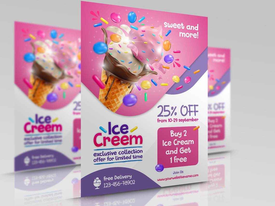 Printable Ice Cream Flyer Template | Ice Cream Flyer Template | Cake ...