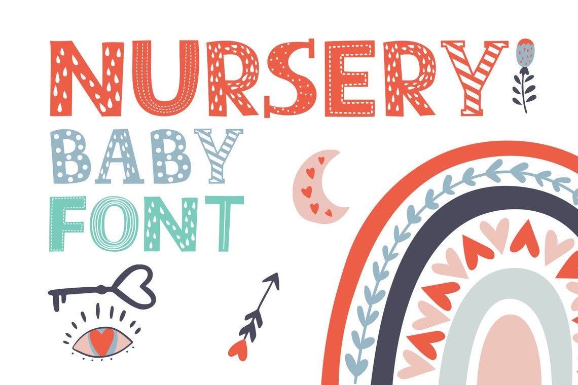 Nursery Baby Font Kids Font Baby Font Daycare Font Children Font Little ...
