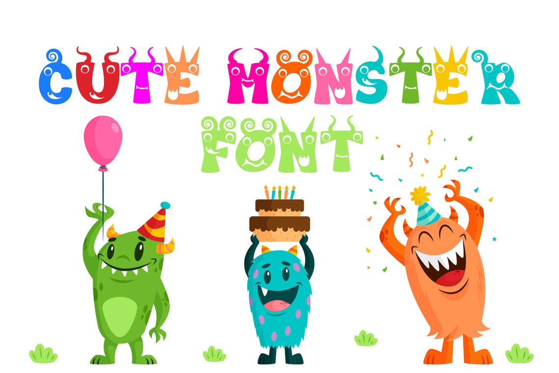 Cute Monster Monster Font Cool Font Funny Font Halloween Font Scary ...