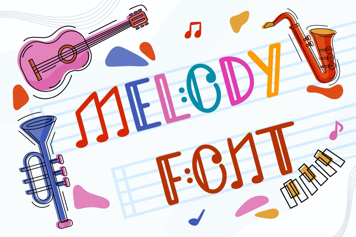 Melody Font Music Font Music Note Font Sheet Music Font | Etsy