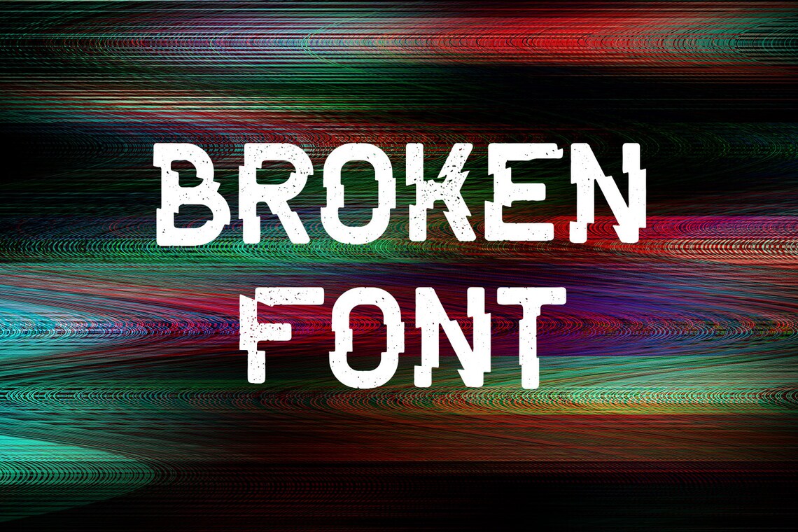 Broken Font Broken Letter Font Smashed Font Damage Fonts Cracked Letter ...