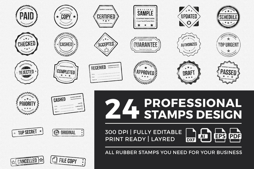 Stamp Collection | Rubber Stamp Design | Company Stamp | Custom Art ...