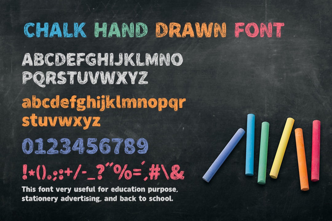 Chalk Hand Drawn Font | Chalk Digital Font | Handwriting Font ...