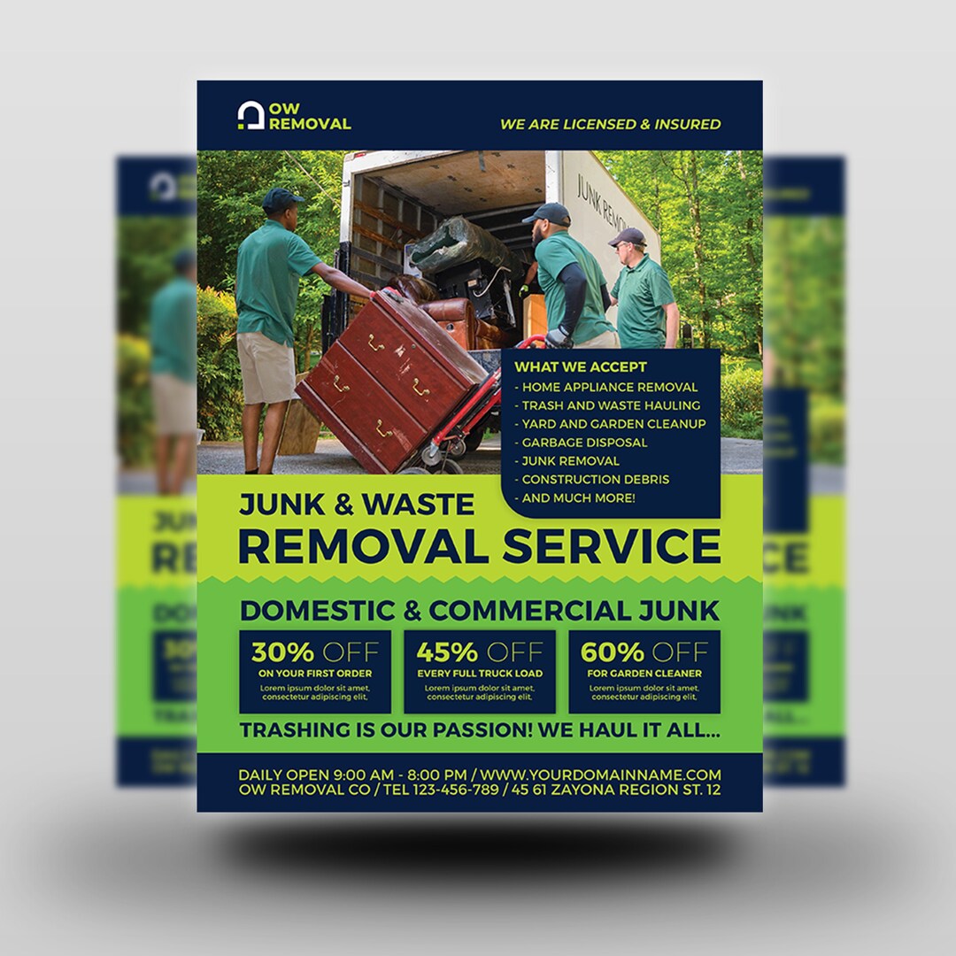 Junk Removal Services Flyer Template Flyer Template Flyer - Etsy