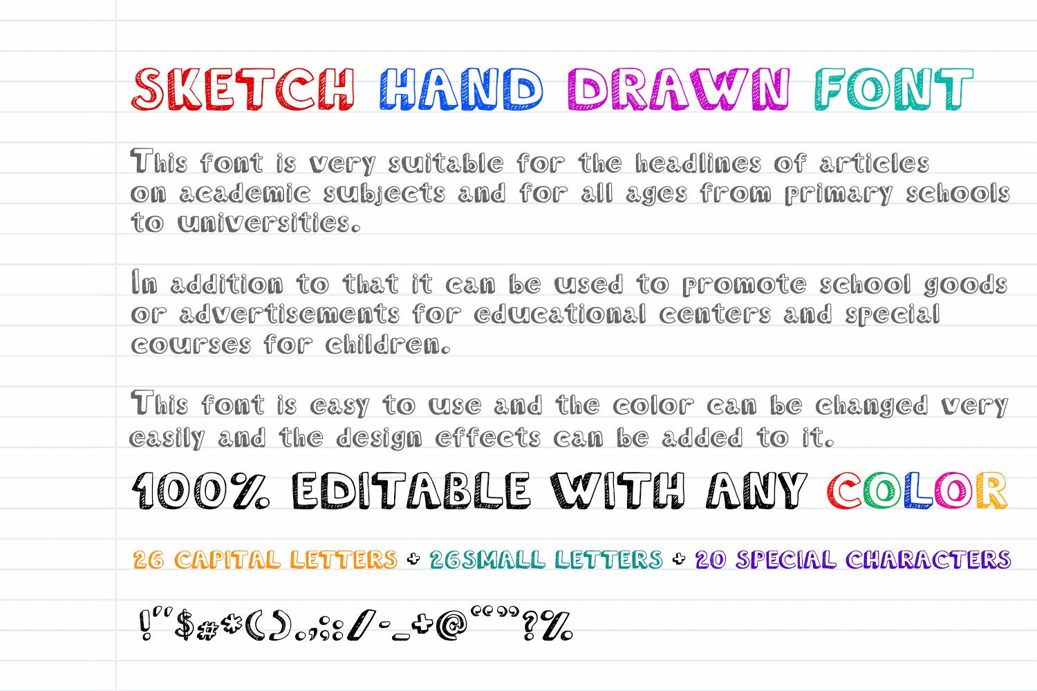 Sketch Hand Drawn Font Handwriting Fonts Chalkboard Sketch - Etsy