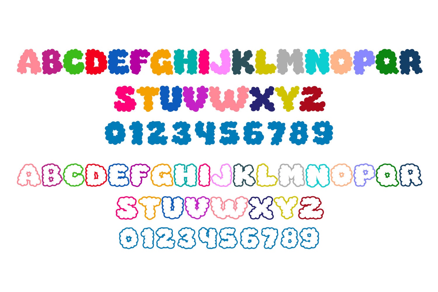 Cloud Font | Fluffy Cloud Font | Realistic Cloud Font | Puffy Cloud ...