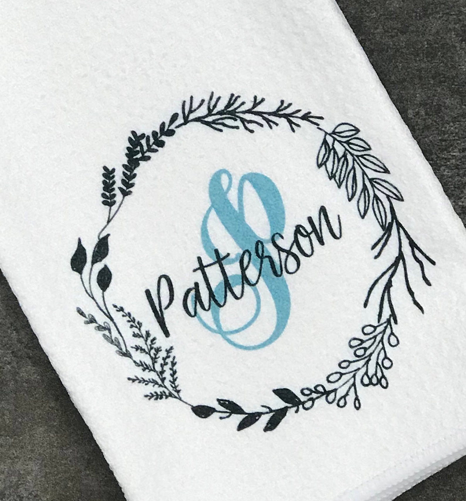 Monogram Kitchen Towel, Personalized Kitchen Towels, Tea Towel, Kitchen ...