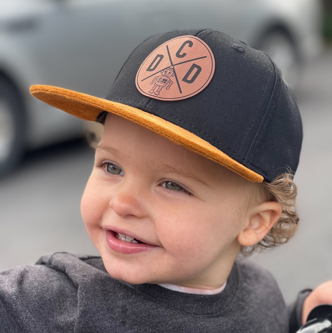 Custom Engraved Leather Patch Toddler Snapback Hat - Etsy