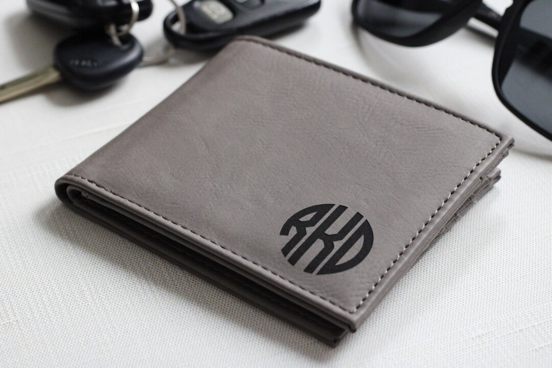 Slim Wallet, Minimalist Wallet, Leather Bifold Wallet, Engraved Leather ...