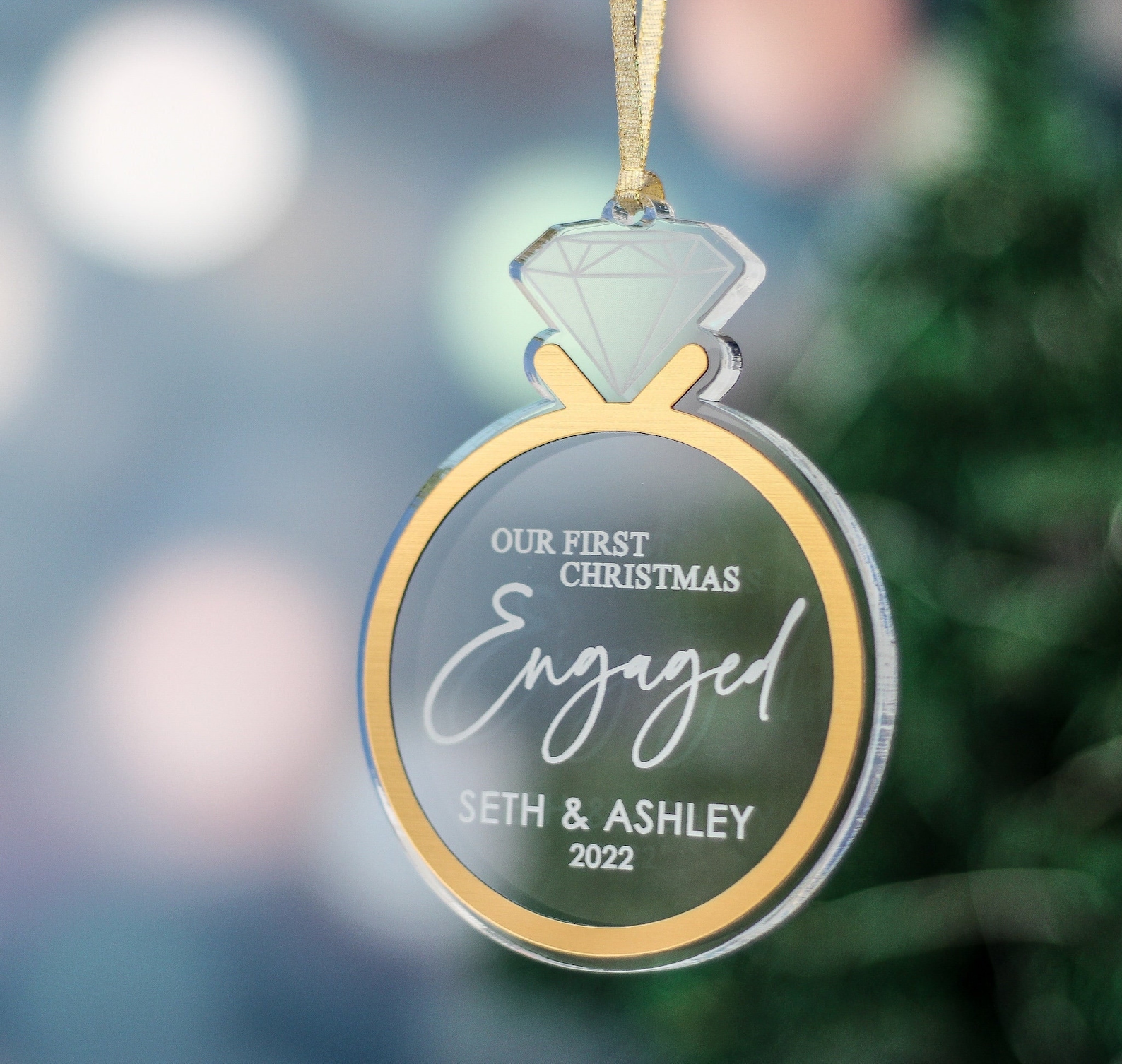 Engagement Ornament Engaged Christmas Engagement Ornament - Etsy