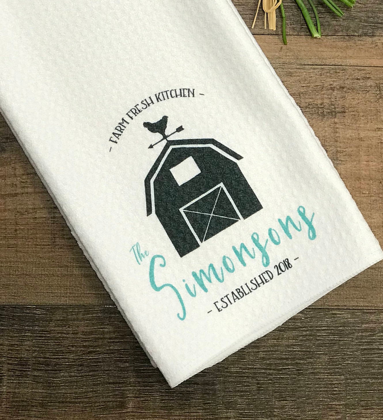 Custom Kitchen Towel Farmhouse Kitchen Towel Tea Towel | Etsy