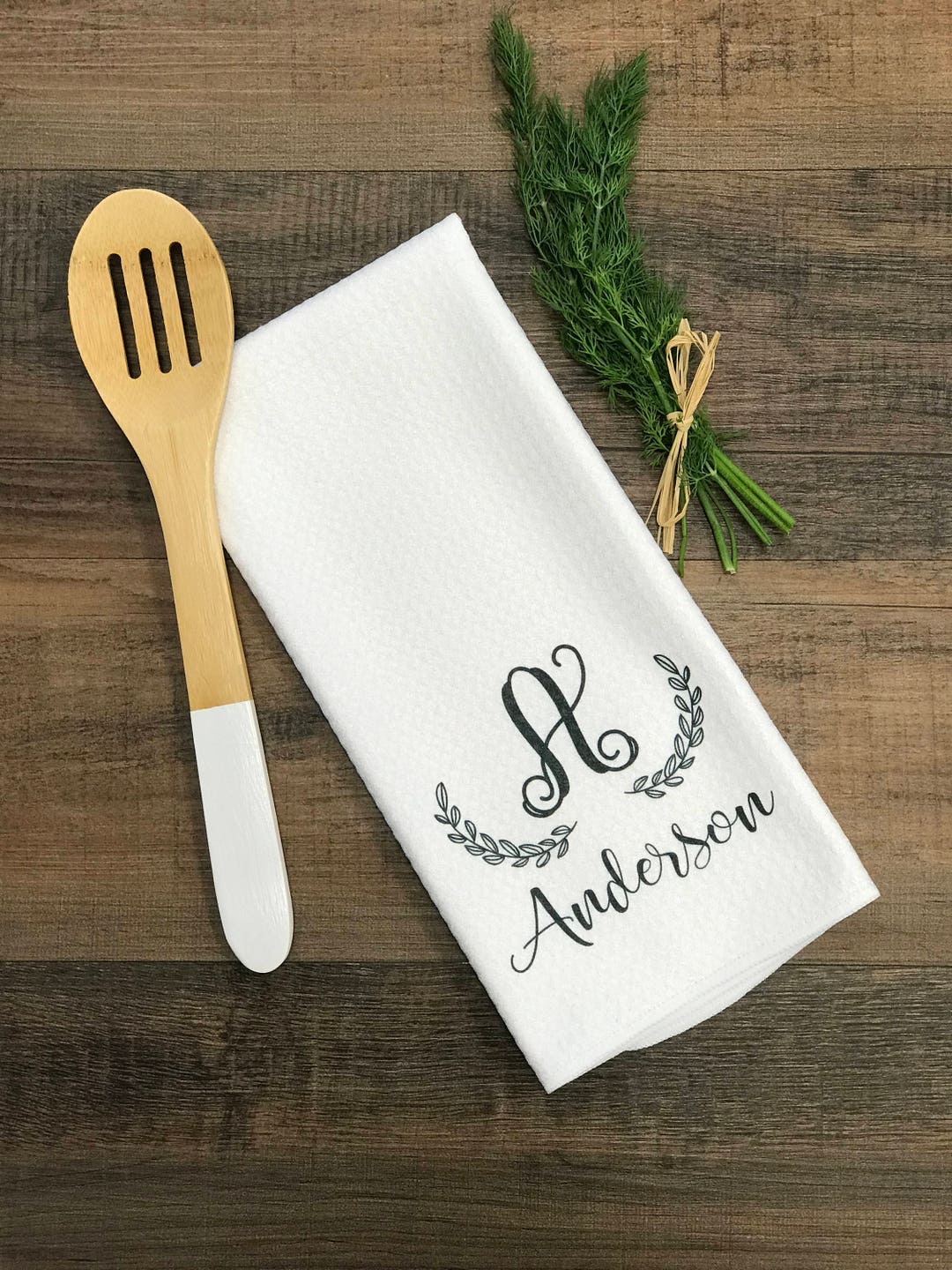 Monogram Kitchen Towel, Personalized Kitchen Towels, Tea Towel, Kitchen ...