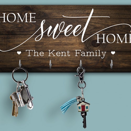 Personalized Key Holder for Wall Custom Key Hanger With | Etsy