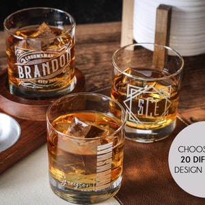 Custom Personalized Whiskey Glass, Custom Rocks Glass, Custom Groomsmen ...