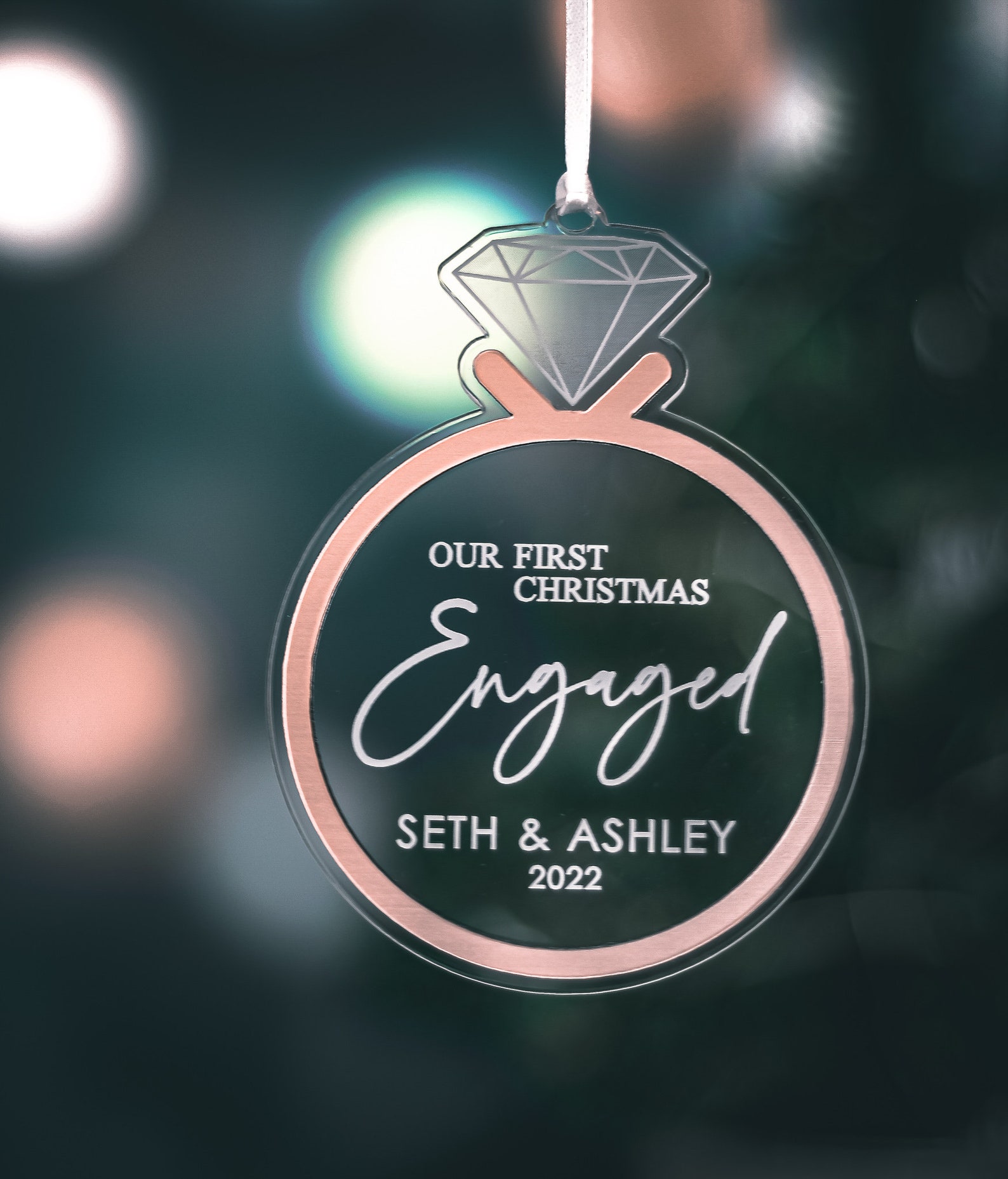 Engagement Ornament Engaged Christmas Engagement Ornament - Etsy