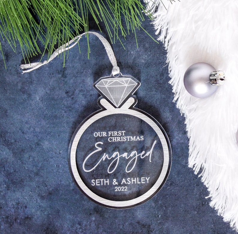 Engagement Ornament Engaged Christmas Engagement Ornament - Etsy
