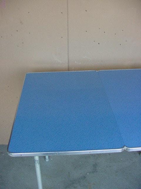 Vintage Formica Kitchen Table Blue Mid Century Modern Unusual Design ...
