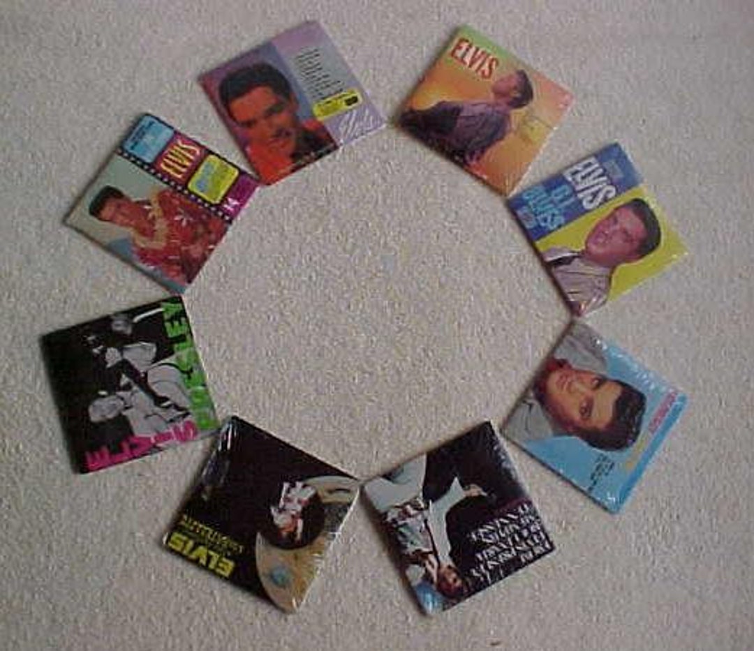 Vintage Elvis Chu Bops Complete Set of 8 Mini Record Album Covers With ...