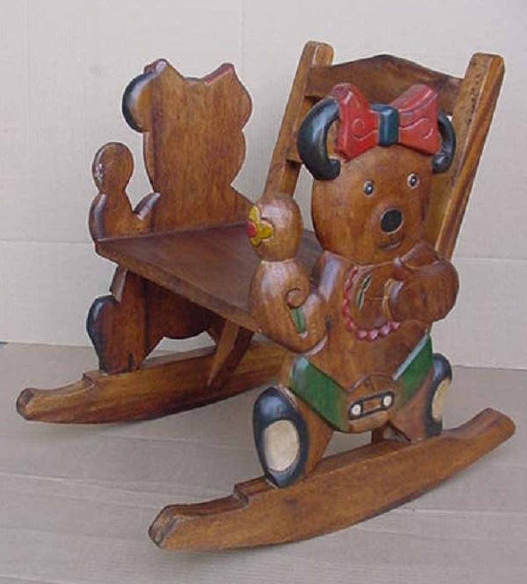 Rare Find Display Handcrafted Hand Carved Solid Wood Childs Toddler ...