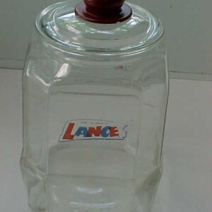 Vintage Large Lance Cracker Counter Display Jar With Glass Lid | Etsy