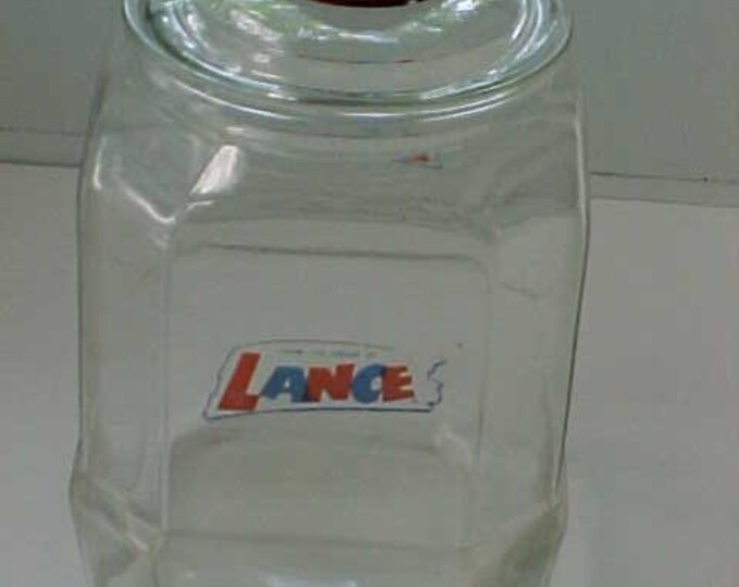Vintage Large Lance Cracker Counter Display Jar With Glass Lid 1950's ...
