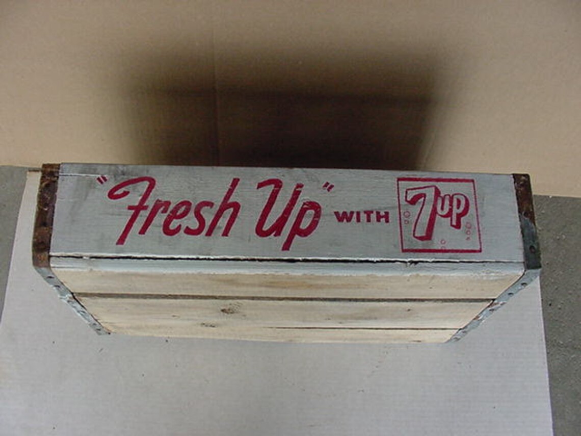 Vintage 7 up Soda Pop Case Crate Fresh up With 7 up Cola Soda Pop ...