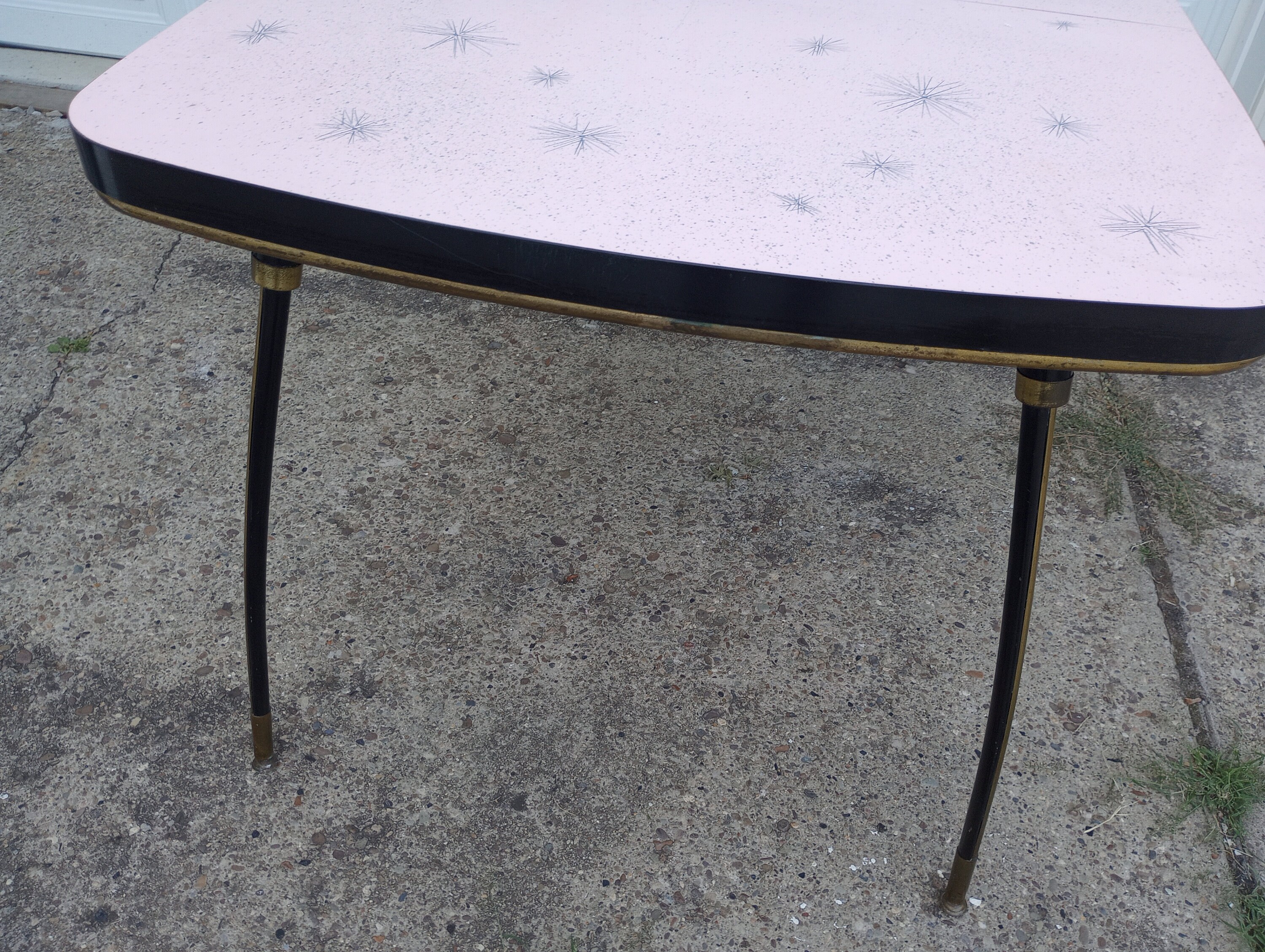 Vintage Mid Century Modern Formica Kitchen Table Pink and Gray ...