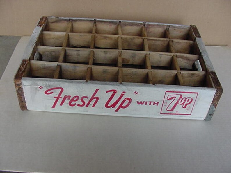 Vintage 7 up Soda Pop Case Crate Fresh up With 7 up Cola Soda Pop ...